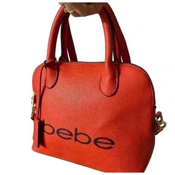 bebe | Bags | Bebe Fabiola Mini Dome Purse Ruby Red Black Logo | Poshmark